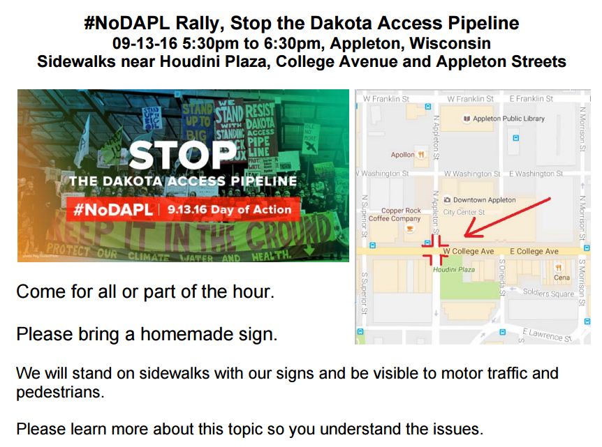 #NoDAPL Rally in Appleton, WI - Action Network