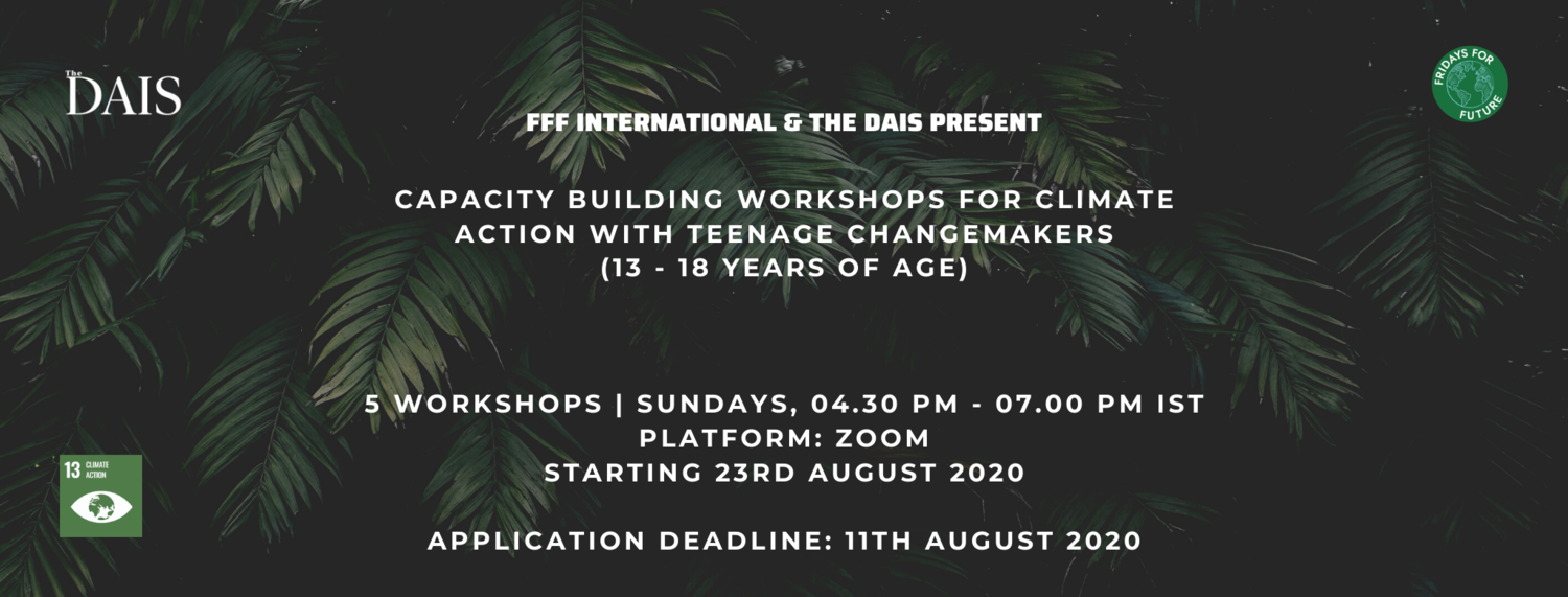 Capacity Building Workshops For Climate Action with Teenage Changemakers (13-18 years of age ...