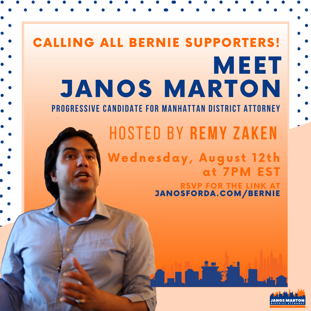 Calling all Bernie Supporters: Meet Janos Marton! Hosted by Remy Zaken ...