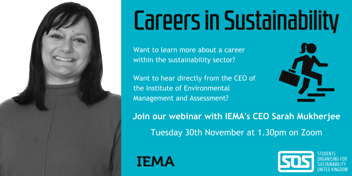 Careers in Sustainability with Sarah Mukherjee, IEMA CEO
