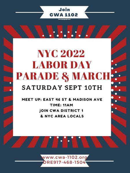 March With CWA 1102 at the 2022 Labor Day Parade - Action Network
