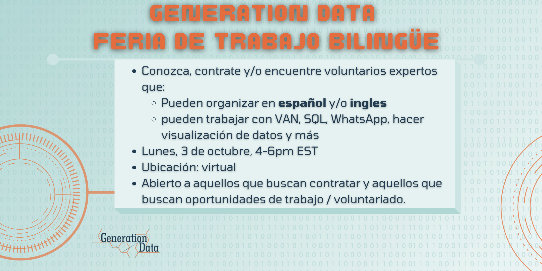 Generation Data Bilingual Career Fair - Action Network