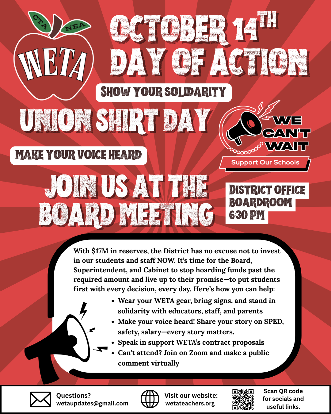 October 14th Day of Action: Join us at the Board Meeting! - Action Network