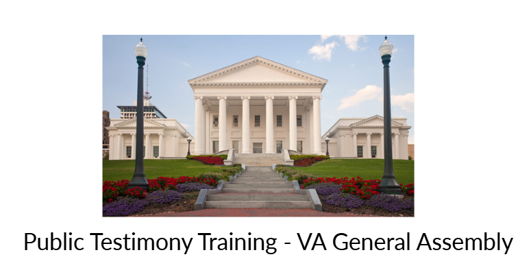 Public Testimony Training for the VA General Assembly - March 3, 2026