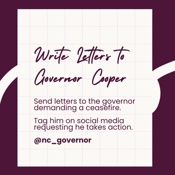 Letter to Governor Cooper
