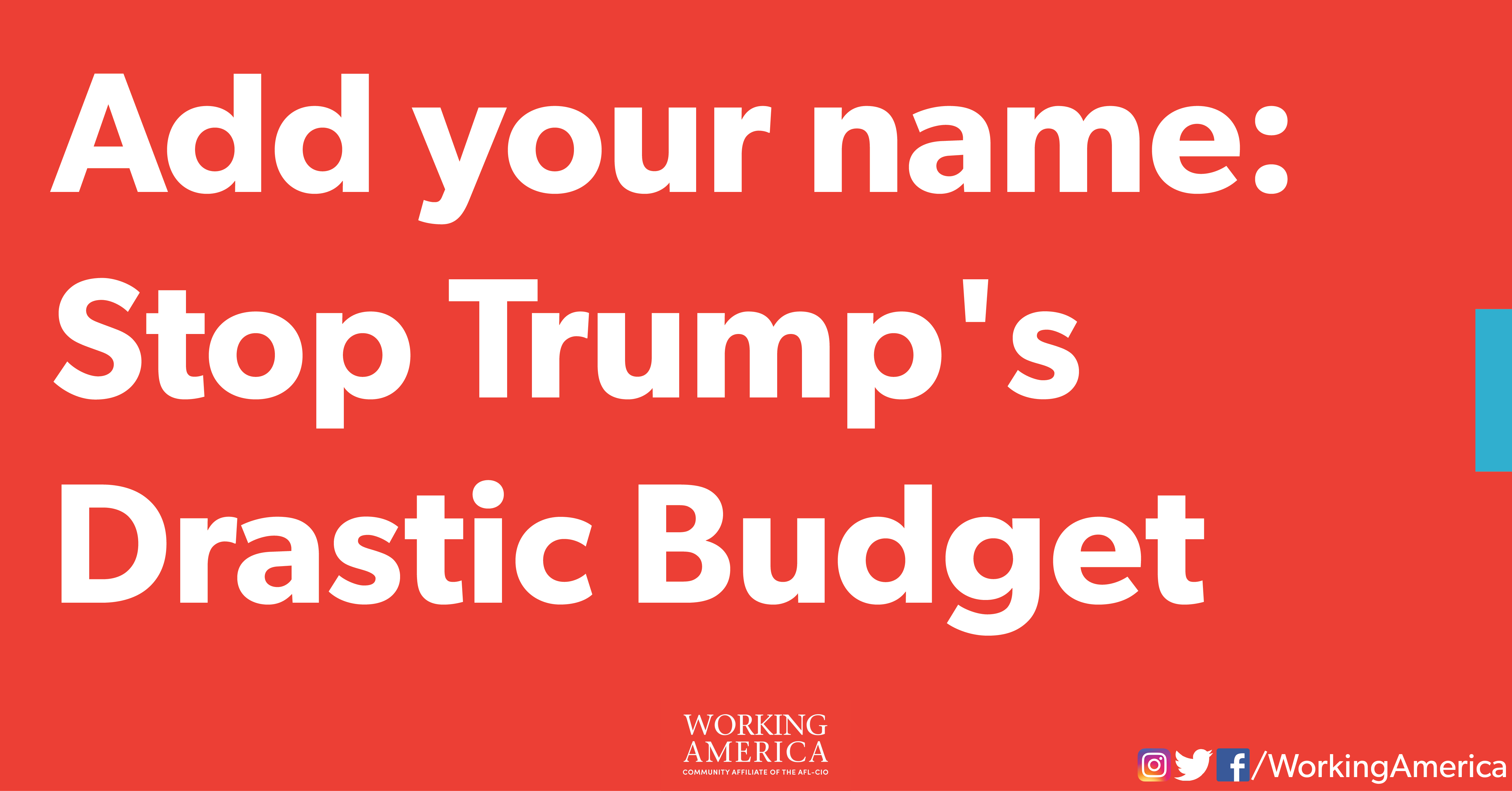 Sign: Stop Trump's Drastic Budget