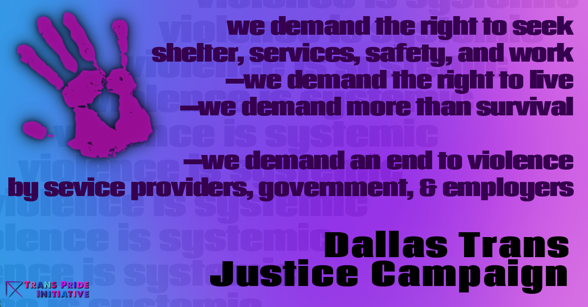 Stop Anti-Trans Violence in Dallas and Everywhere! - Action Network