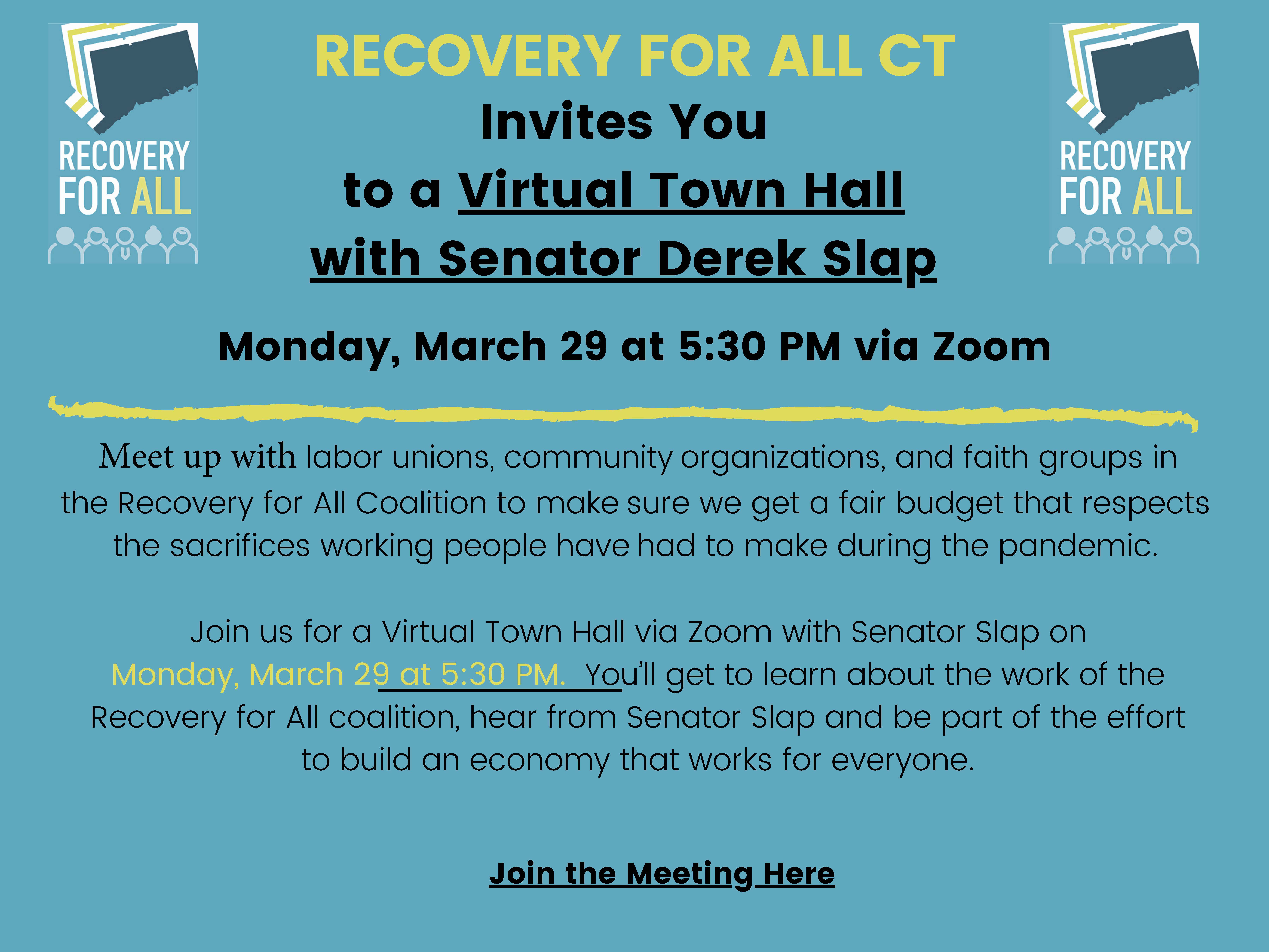 Town Hall with Senator Derek Slap & More - Action Network