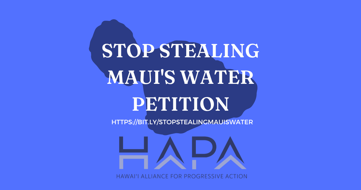 STOP STEALING MAUI'S WATER PETITION.