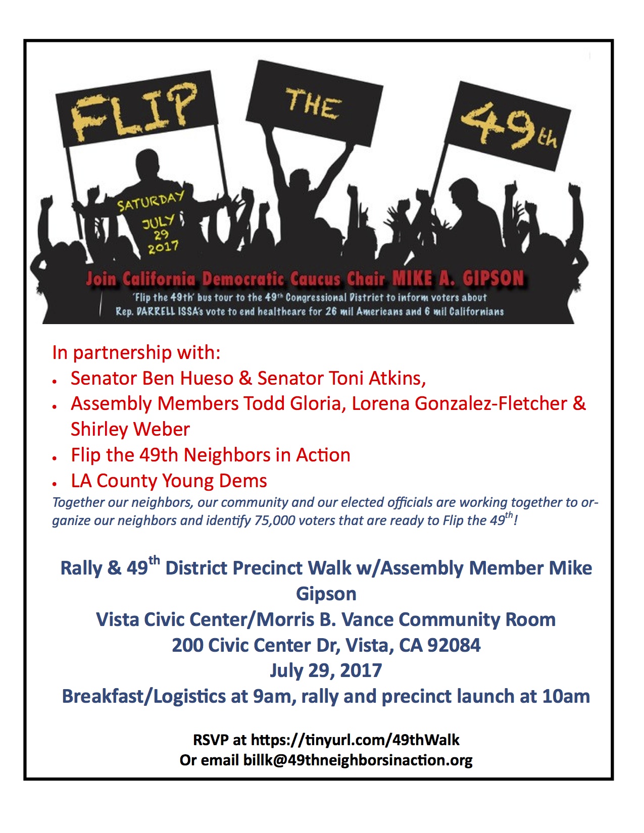Flip the 49th! Precinct Walk with Assembly Member and California ...