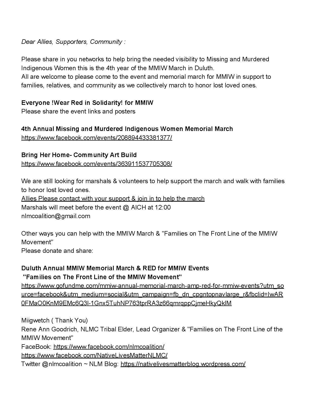 Annual Missing and Murdered Indigenous Women Marches -Valentines Day ...