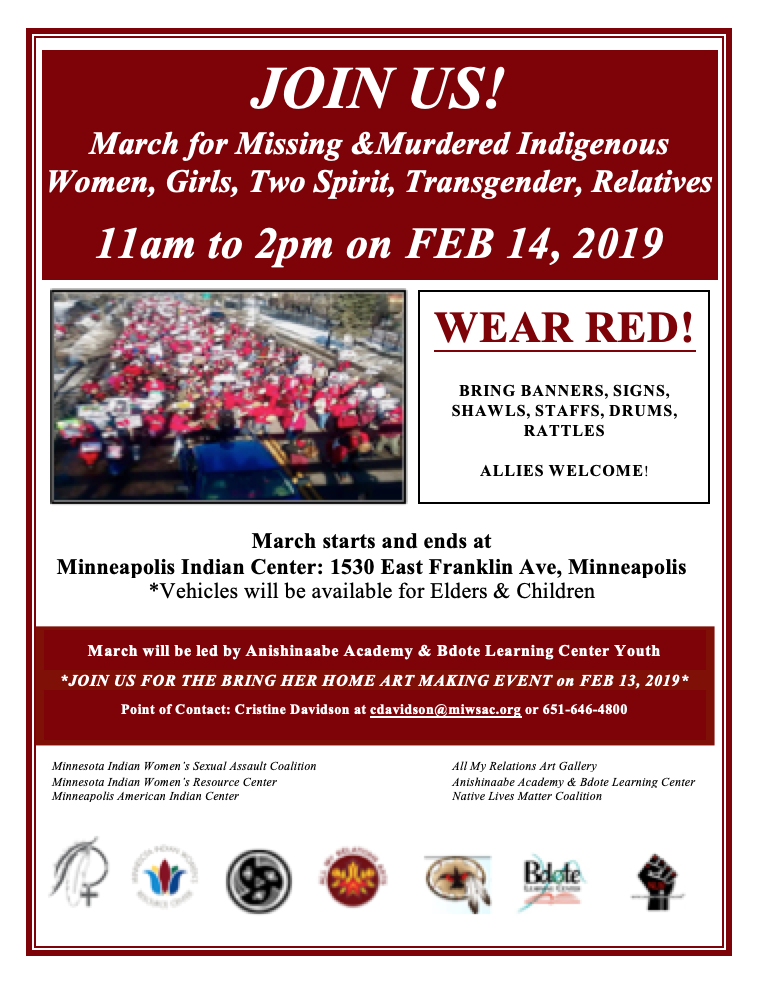 Annual Missing and Murdered Indigenous Women Marches -Valentines Day ...