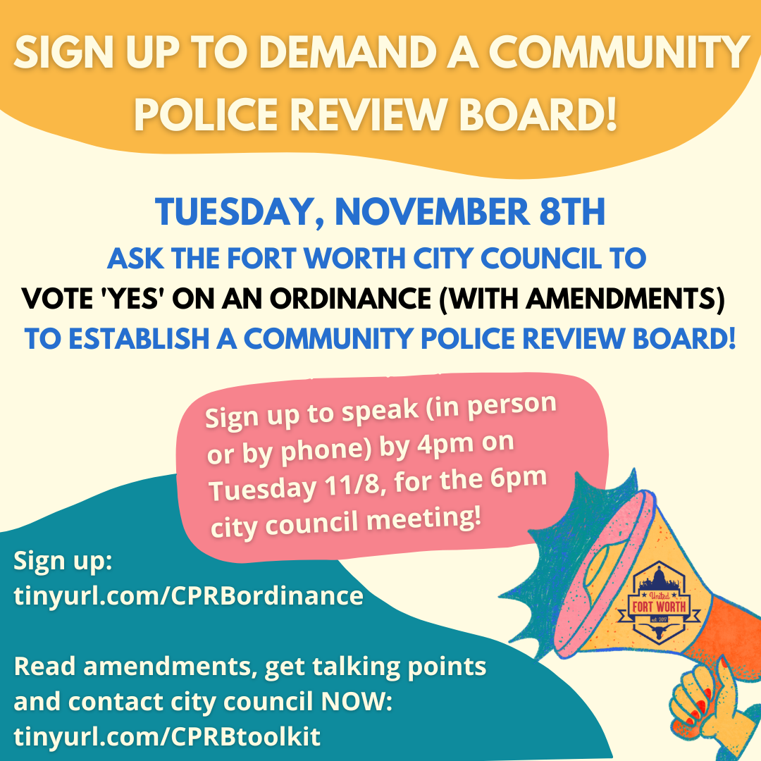Tell Fort Worth City Council to Vote YES on an Effective Community ...